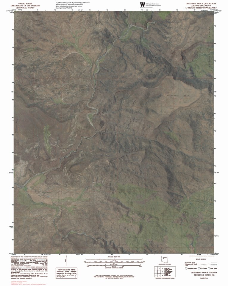 AZ-MULESHOE RANCH: GeoChange 1980-2010 Map by Western Michigan ...