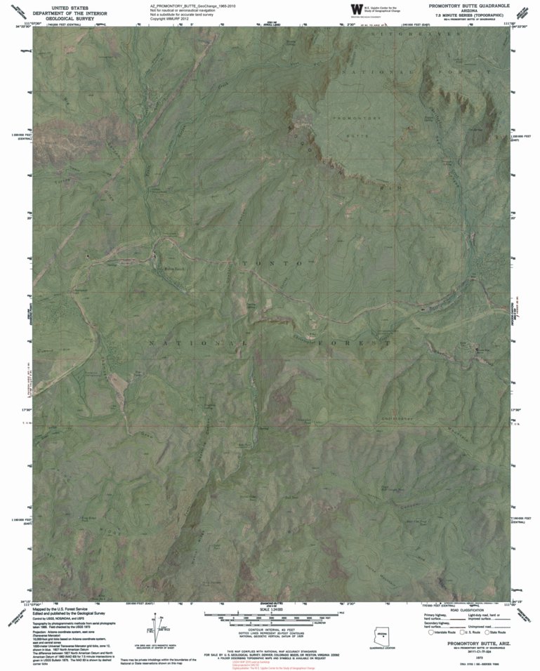 AZ-PROMONTORY BUTTE: GeoChange 1965-2010 Map by Western Michigan ...