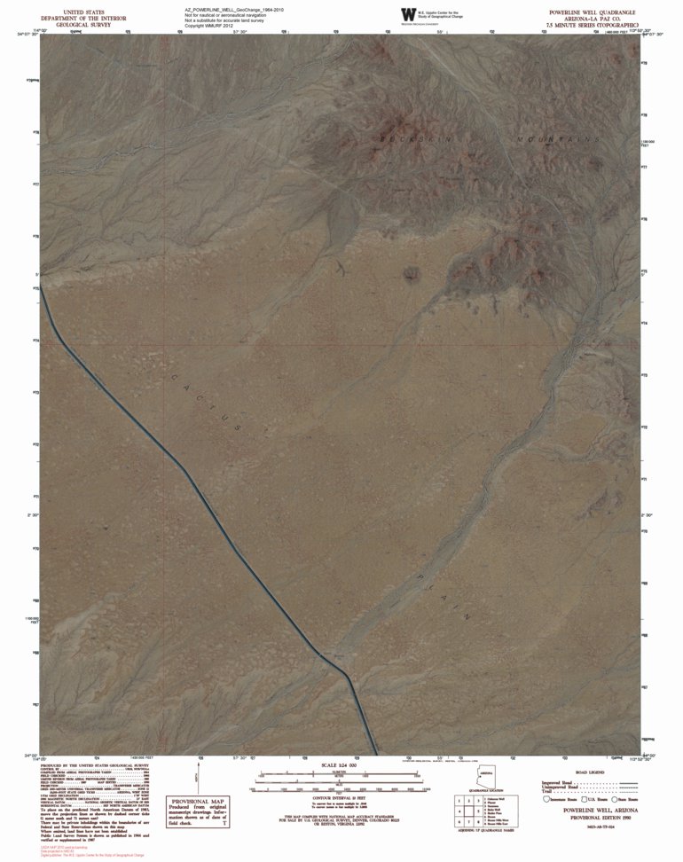 AZ-POWERLINE WELL: GeoChange 1964-2010 Map by Western Michigan ...