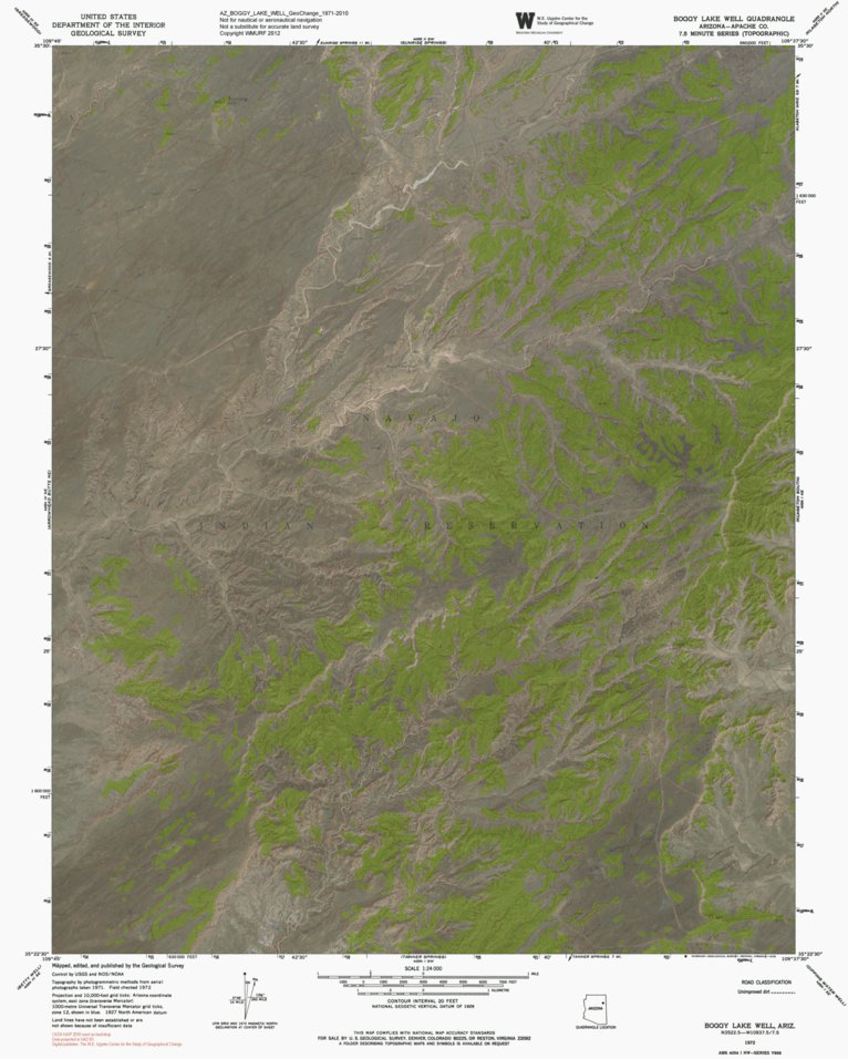 AZ-BOGGY LAKE WELL: GeoChange 1971-2010 Map by Western Michigan ...