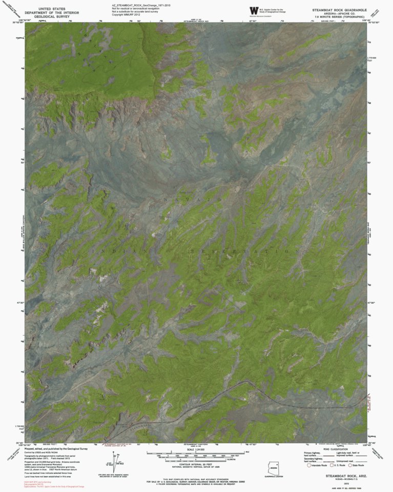 AZ-STEAMBOAT ROCK: GeoChange 1971-2010 Map by Western Michigan ...