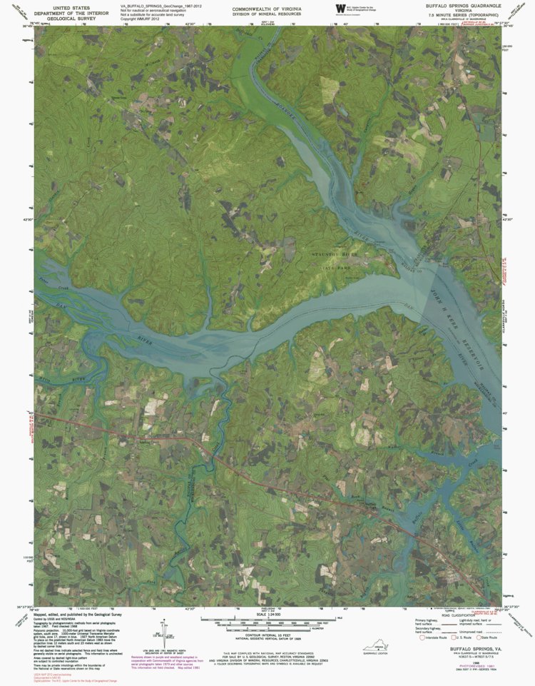 VA-BUFFALO SPRINGS: GeoChange 1967-2012 Map by Western Michigan ...