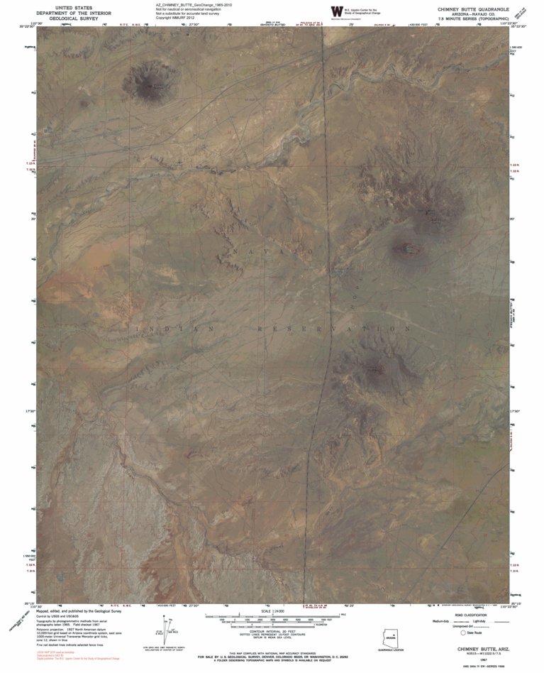 AZ-CHIMNEY BUTTE: GeoChange 1965-2010 Map by Western Michigan ...