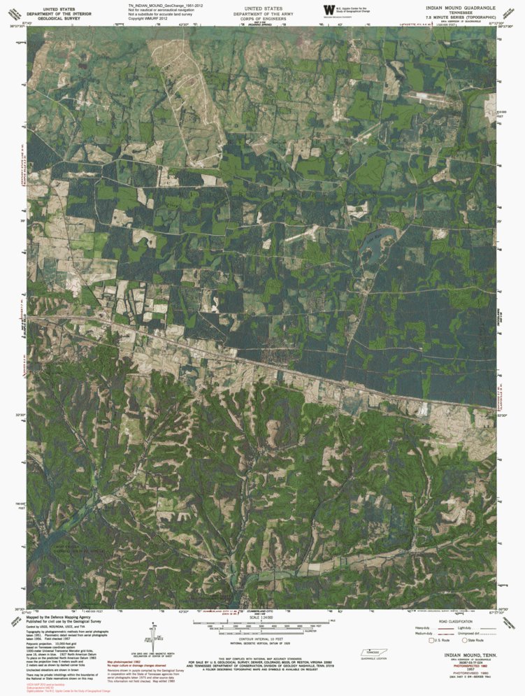 TN-INDIAN MOUND: GeoChange 1951-2012 Map by Western Michigan University ...
