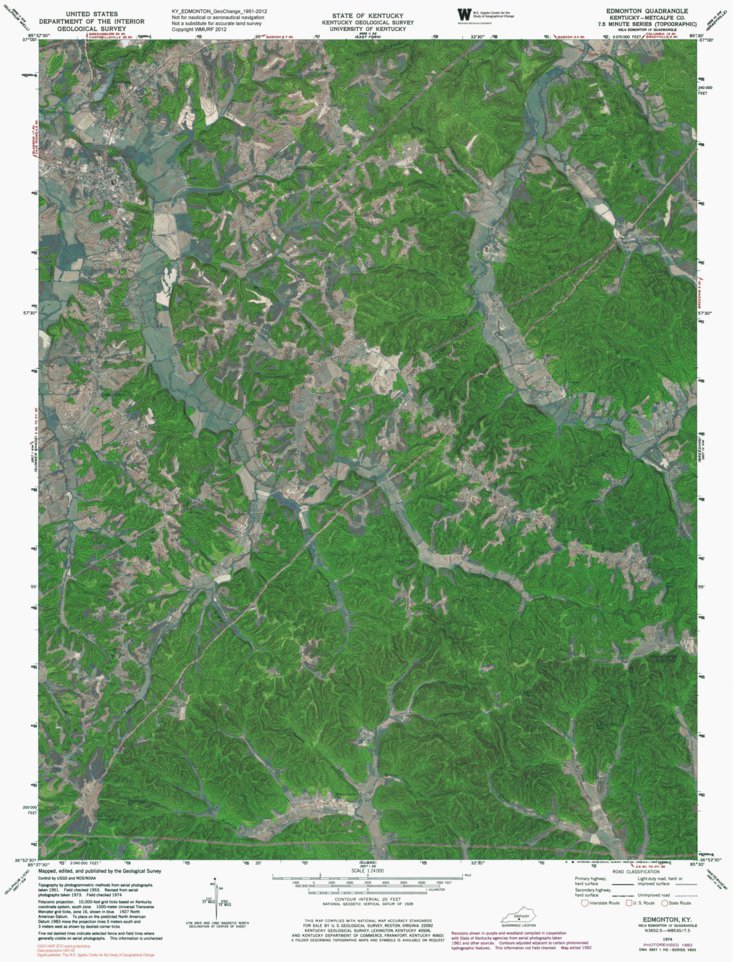 KY-EDMONTON: GeoChange 1951-2012 Map by Western Michigan University ...