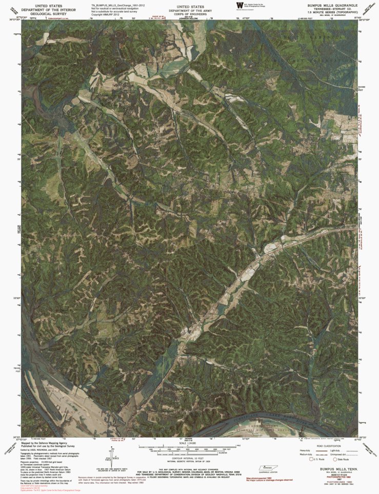 TN-BUMPUS MILLS: GeoChange 1951-2012 Map by Western Michigan University ...