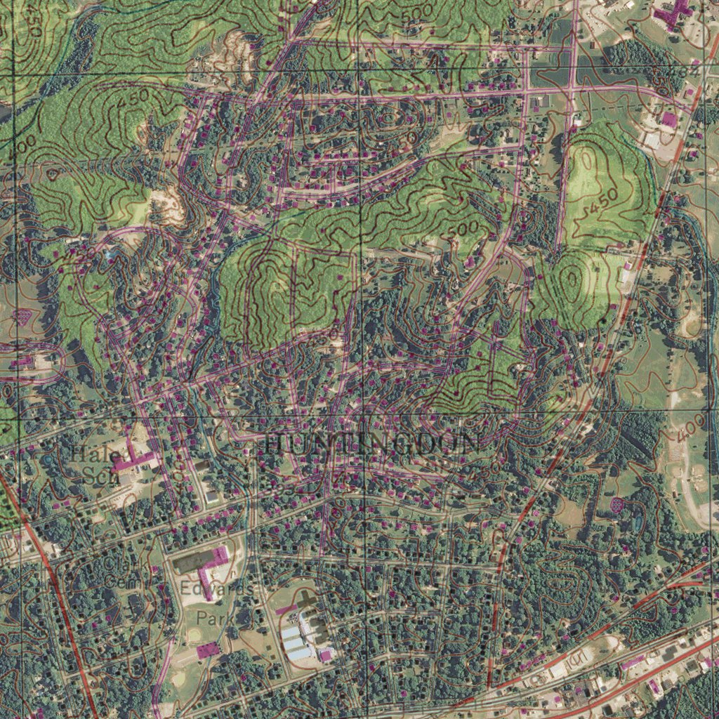 TN-HUNTINGDON: GeoChange 1951-2012 Map by Western Michigan University ...