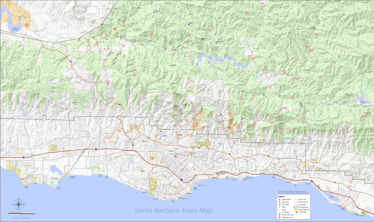 Santa Barbara Trail Map by Santa Barbara Outdoors | Avenza Maps