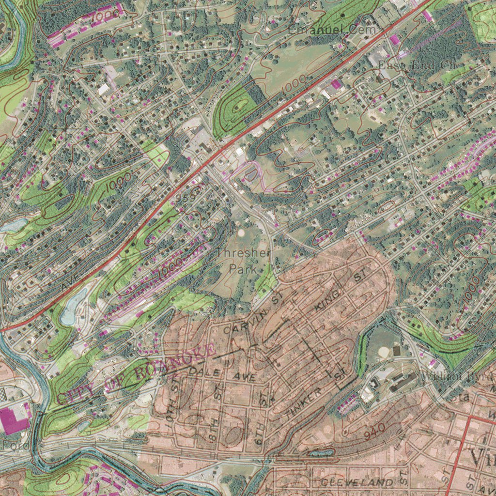 VA-ROANOKE: GeoChange 1960-2012 Map by Western Michigan University ...