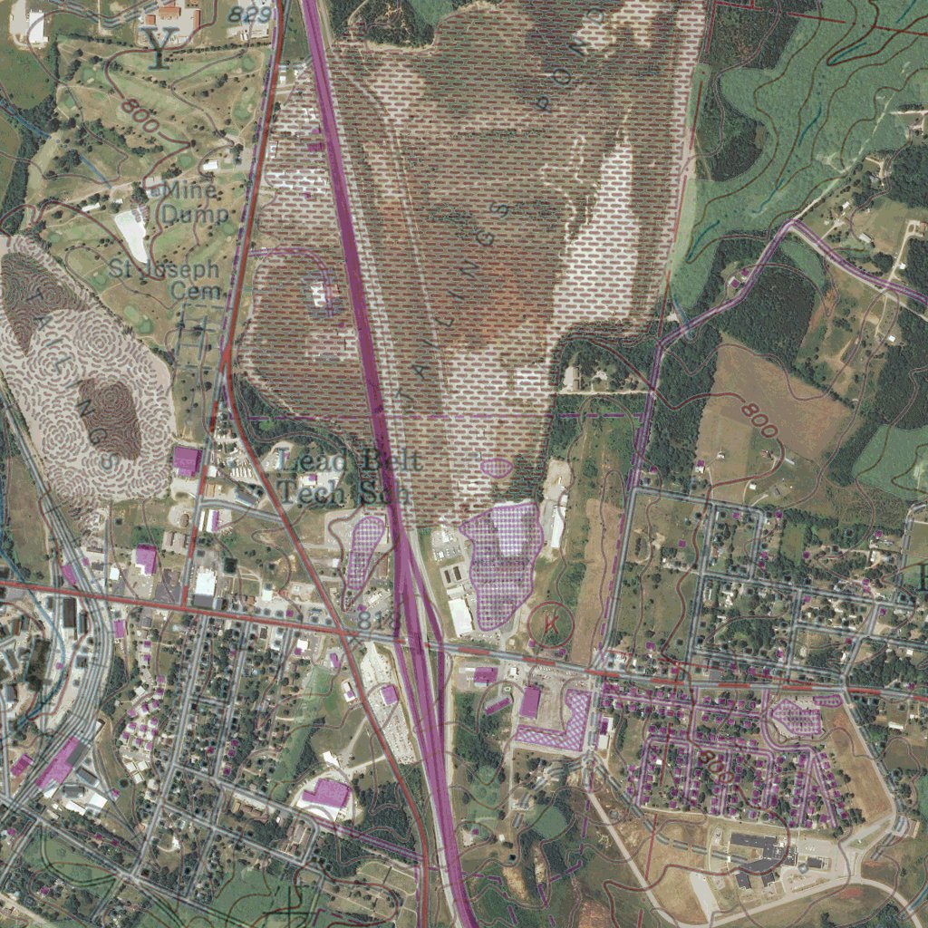 MO-BONNE TERRE: GeoChange 1954-2012 Map by Western Michigan University ...