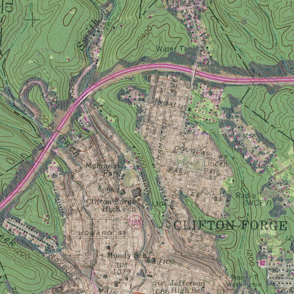 VA-CLIFTON FORGE: GeoChange 1960-2012 Map by Western Michigan ...