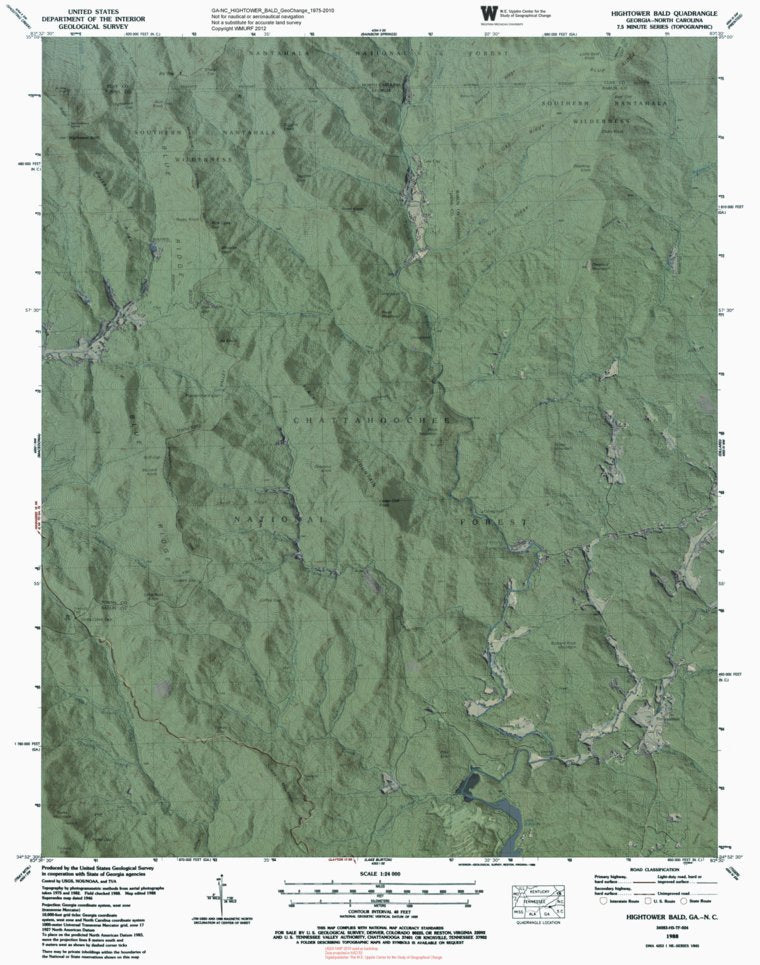 GA-NC-HIGHTOWER BALD: GeoChange 1975-2010 Map by Western Michigan ...