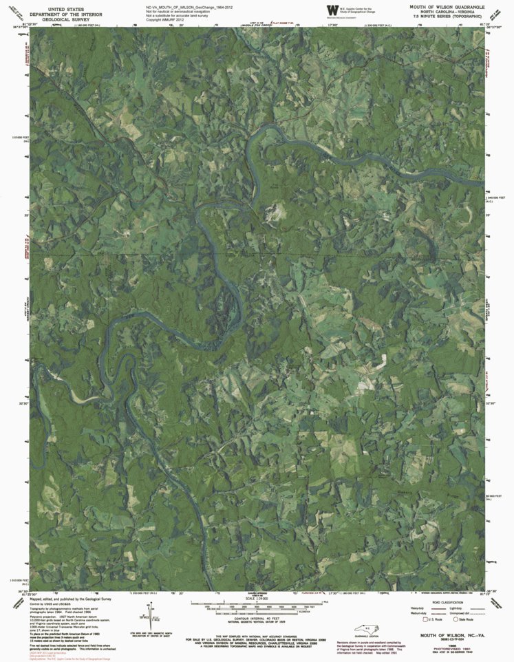 NC-VA-MOUTH OF WILSON: GeoChange 1964-2012 Map by Western Michigan ...