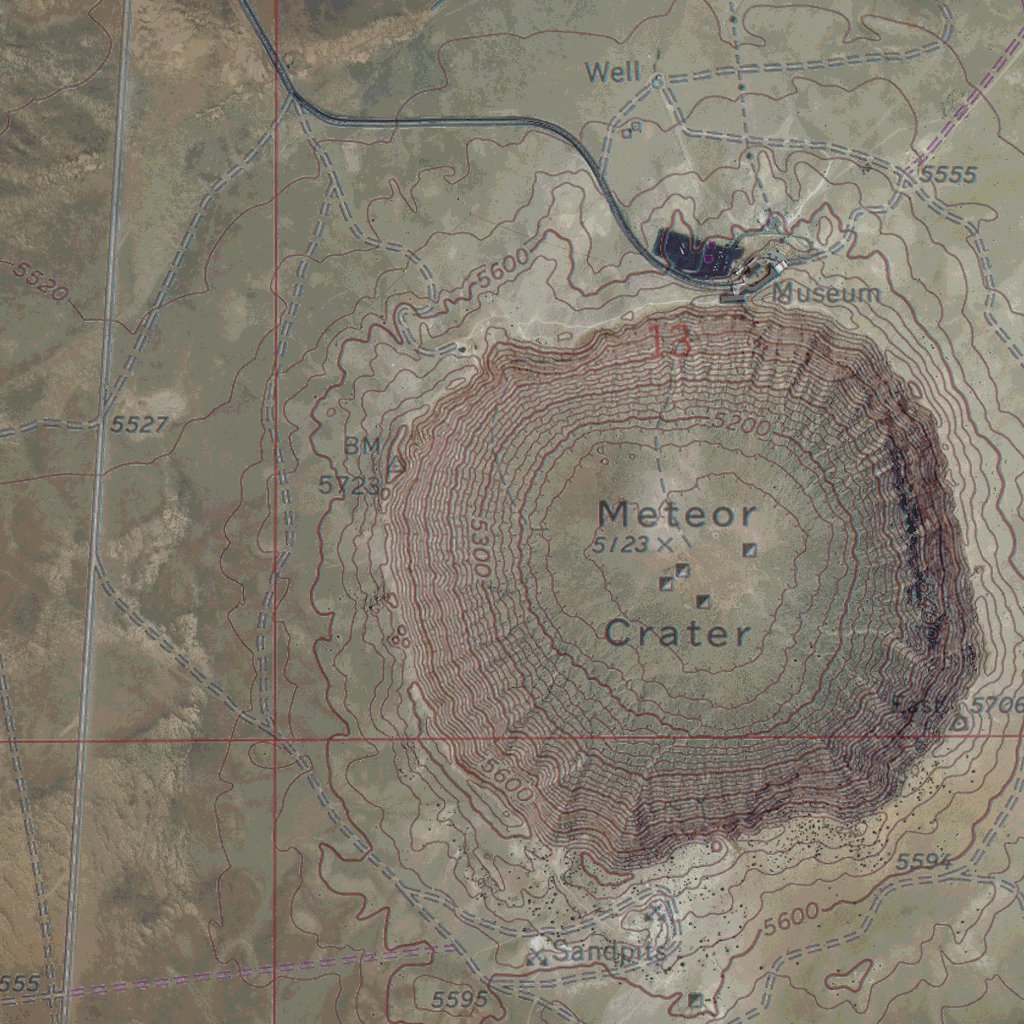 AZ-METEOR CRATER: GeoChange 1967-2010 Map by Western Michigan ...