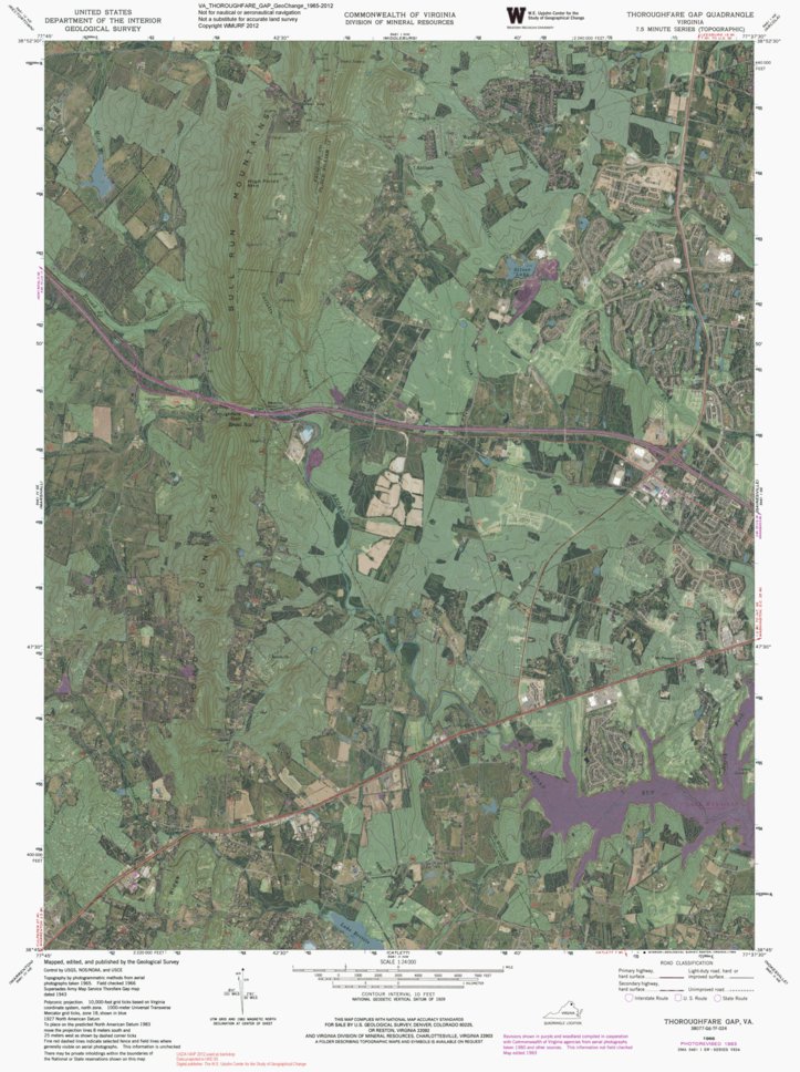 VA-THOROUGHFARE GAP: GeoChange 1965-2012 Map by Western Michigan ...