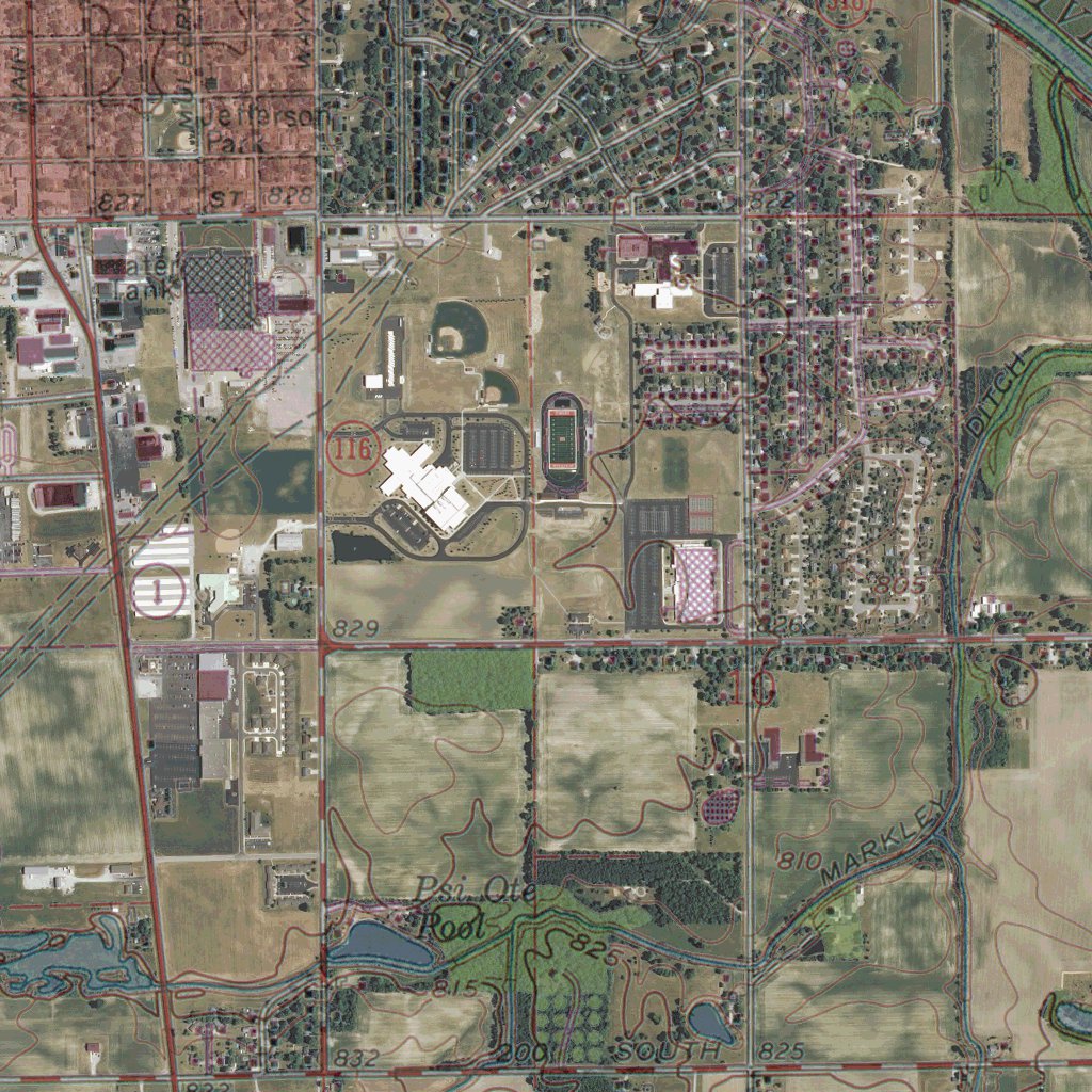 IN-BLUFFTON: GeoChange 1960-2012 Map by Western Michigan University ...