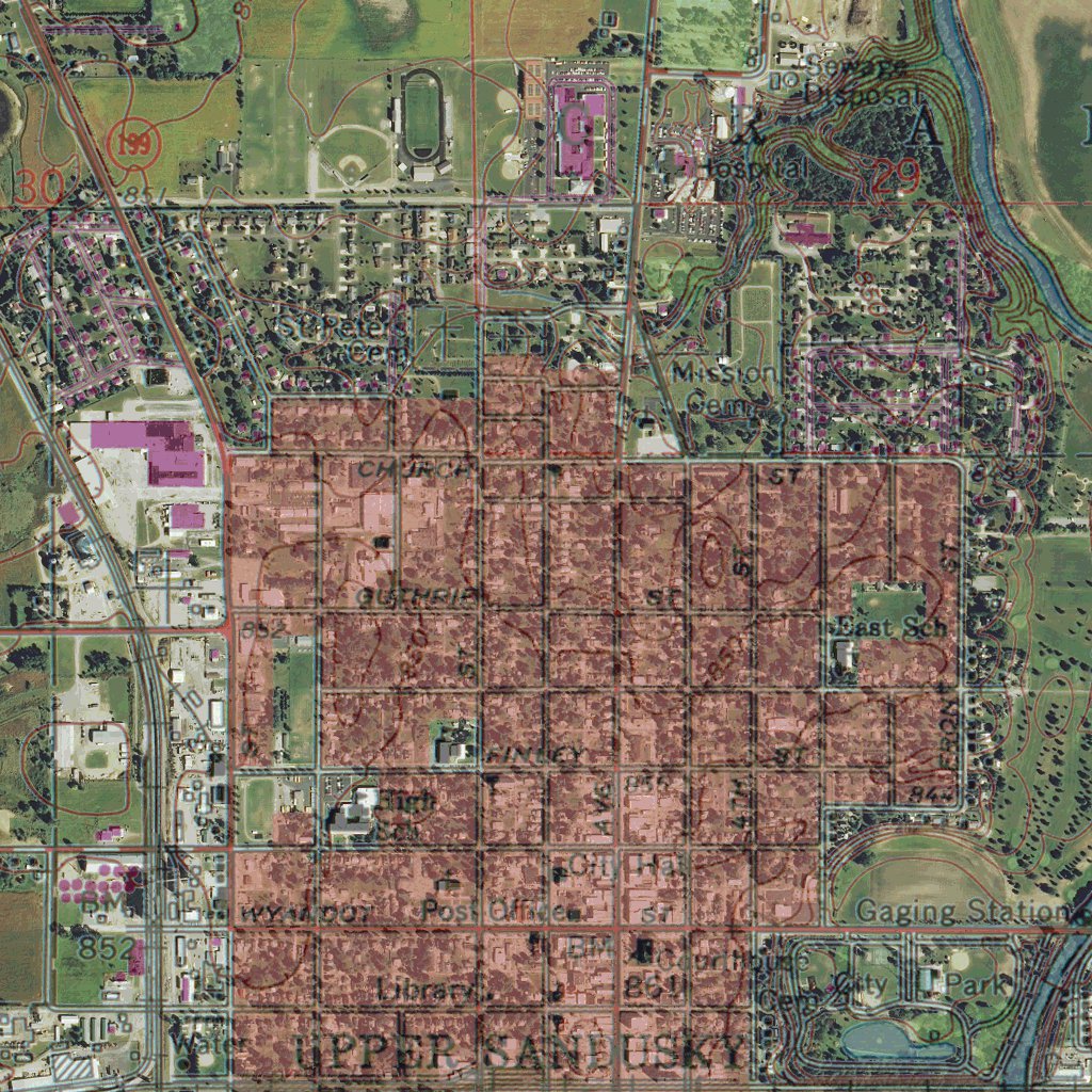 OH-UPPER SANDUSKY: GeoChange 1959-2013 Map by Western Michigan ...