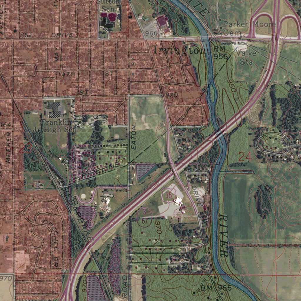 IN-MUNCIE EAST: GeoChange 1950-2012 Map by Western Michigan University ...