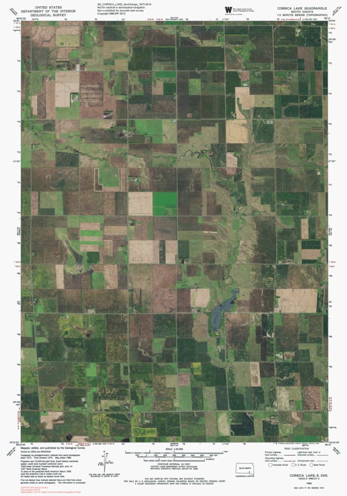 SD-CORSICA LAKE: GeoChange 1973-2014 Map by Western Michigan University ...