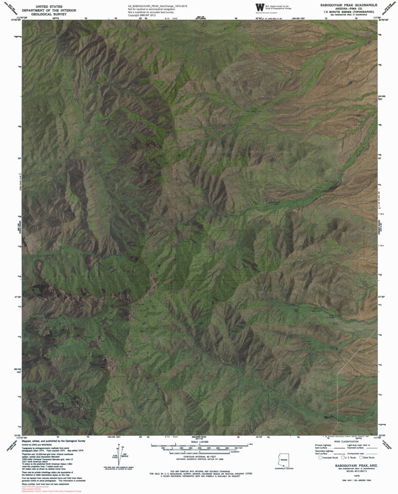 AZ-BABOQUIVARI PEAK: GeoChange 1974-2015 Map by Western Michigan ...
