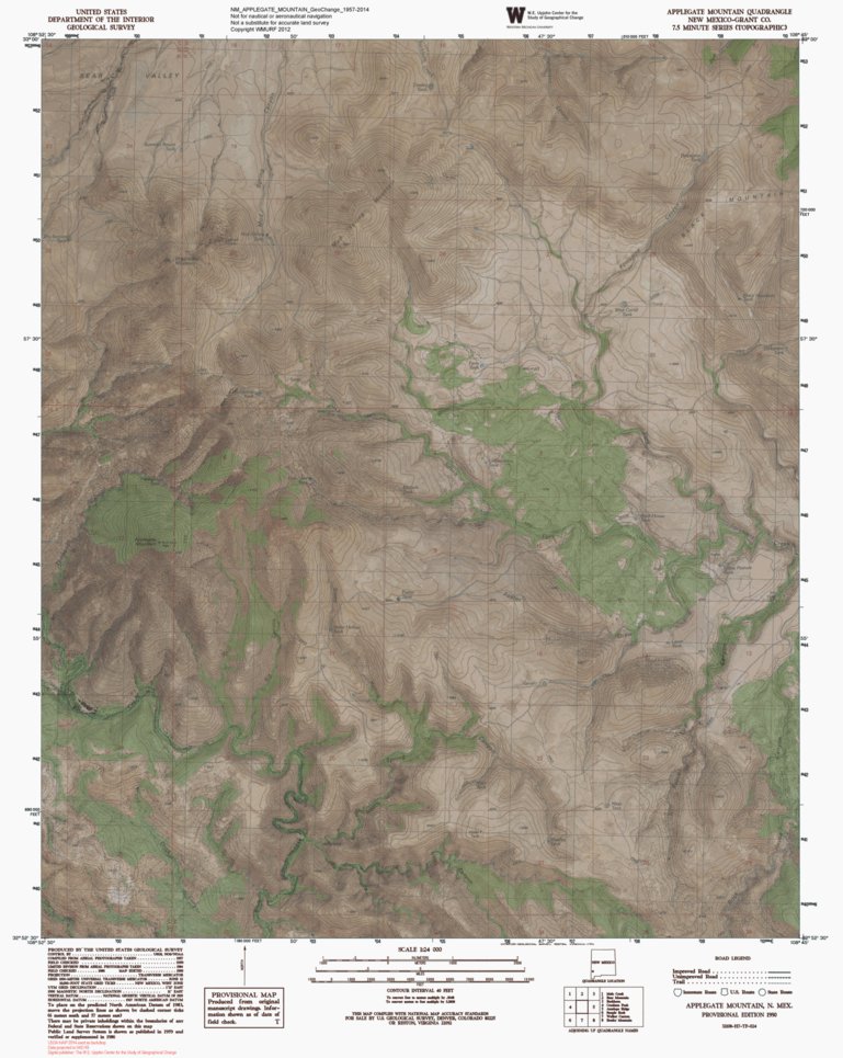 NM-APPLEGATE MOUNTAIN: GeoChange 1957-2014 Map by Western Michigan ...