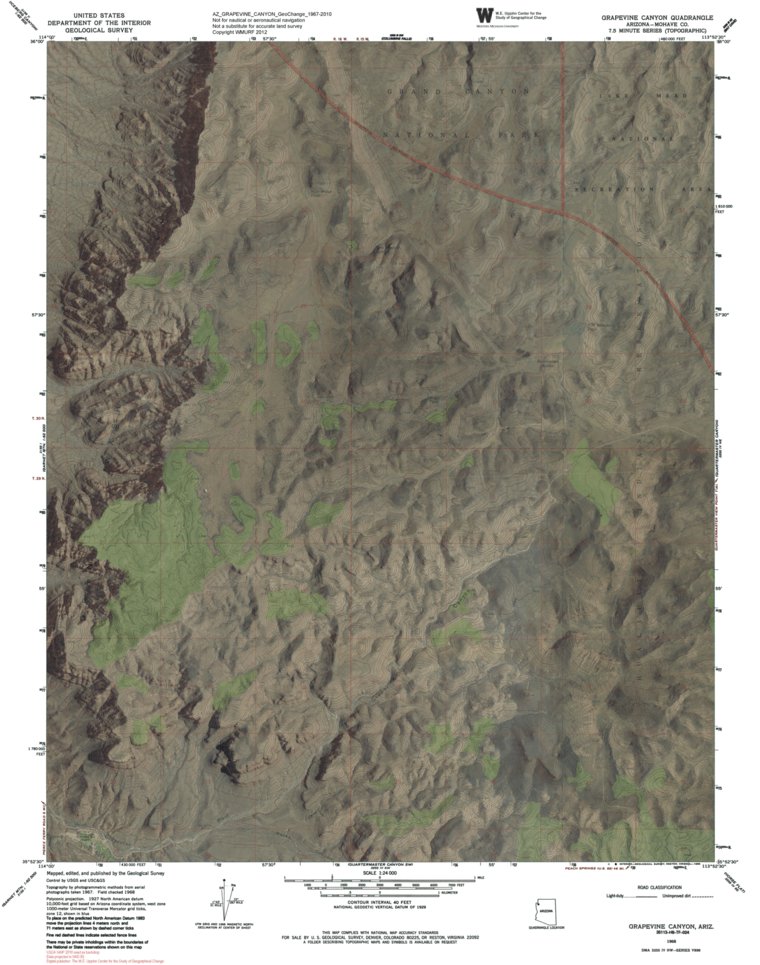 AZ-GRAPEVINE CANYON: GeoChange 1967-2010 Map by Western Michigan ...