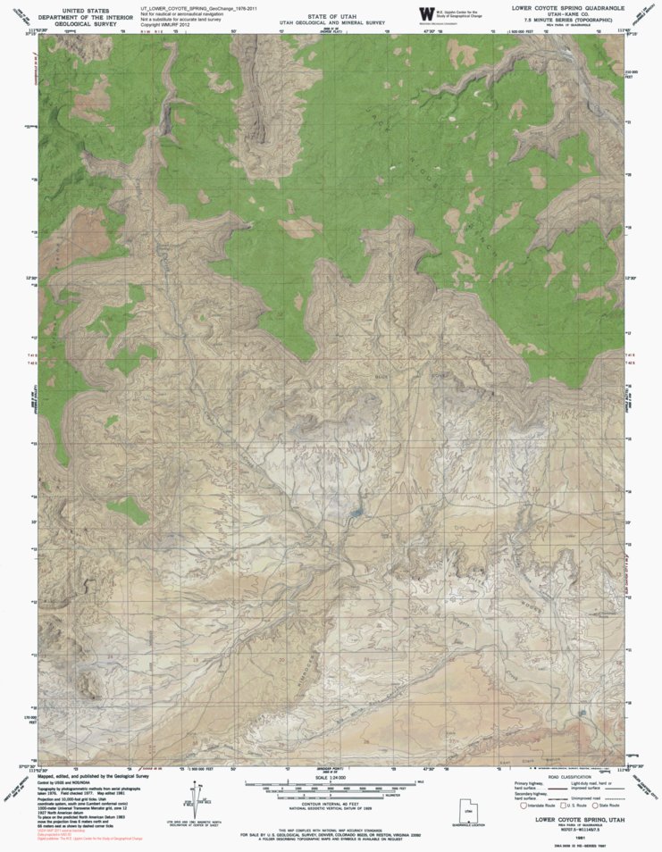UT-LOWER COYOTE SPRING: GeoChange 1976-2011 Map by Western Michigan ...