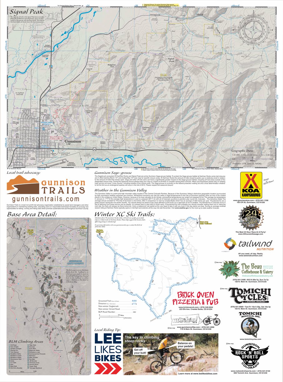 Signal Peak Trails Map (Gunnison, CO) by Singletrack Maps | Avenza Maps