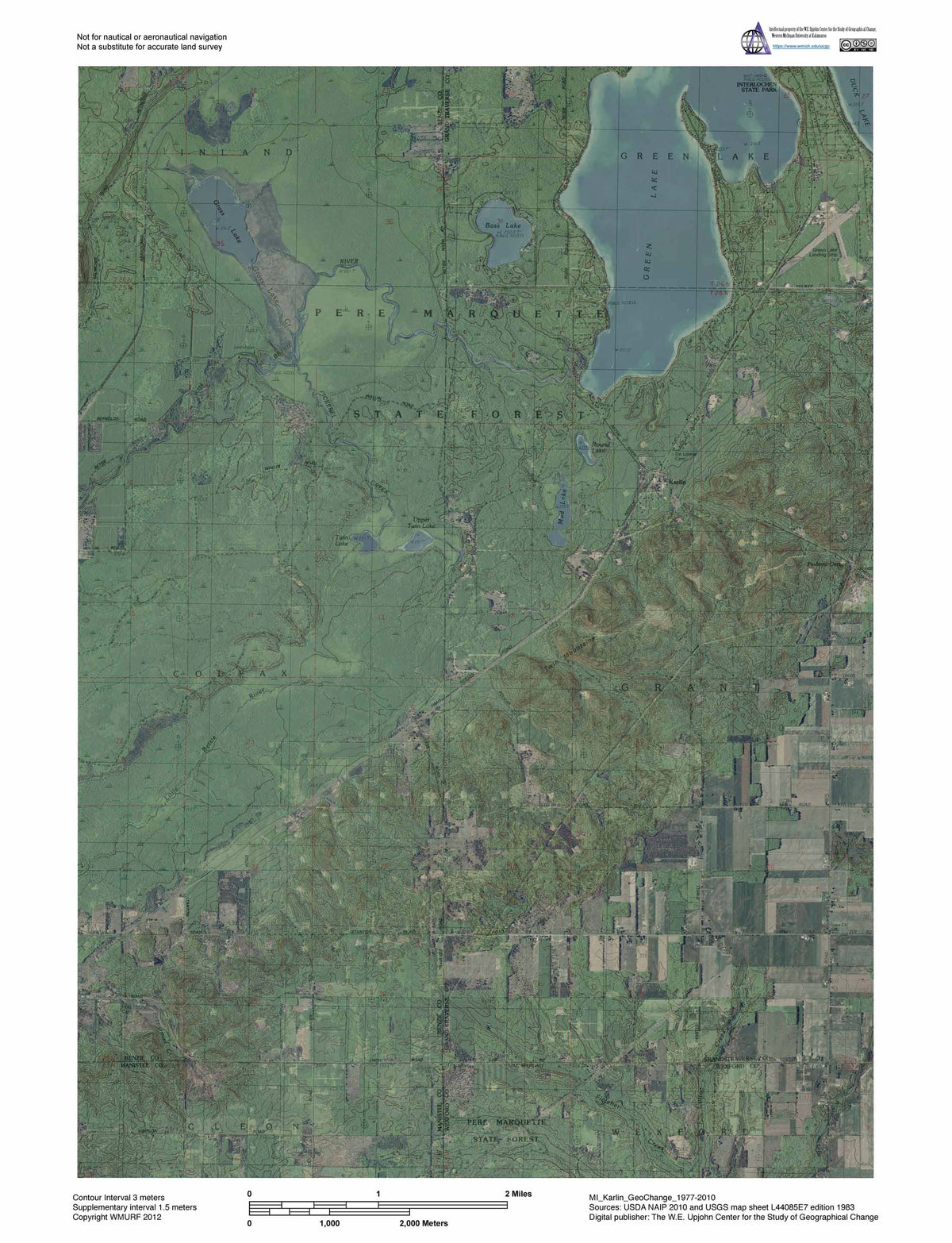 Interlochen State Park, Michigan (Bundle) Map by Western Michigan ...