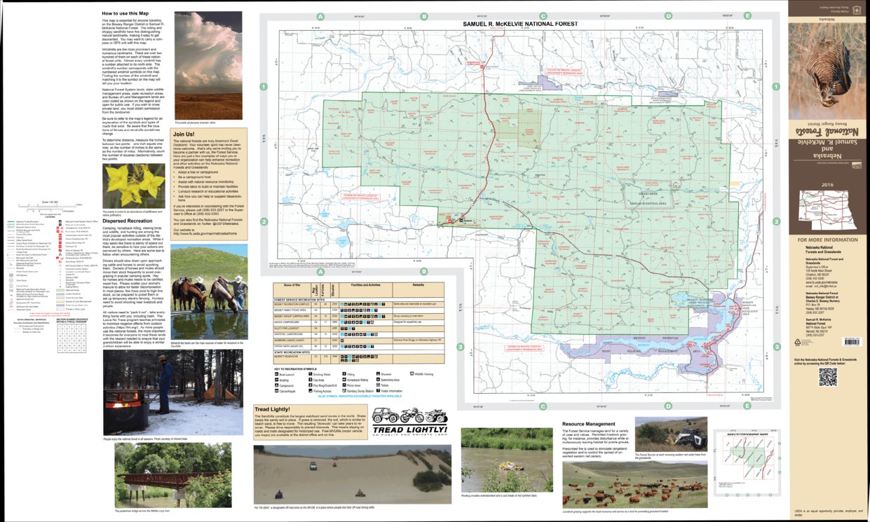 Nebraska & Samuel R. McKelvie National Forest Visitor Map (McKelvie NF ...