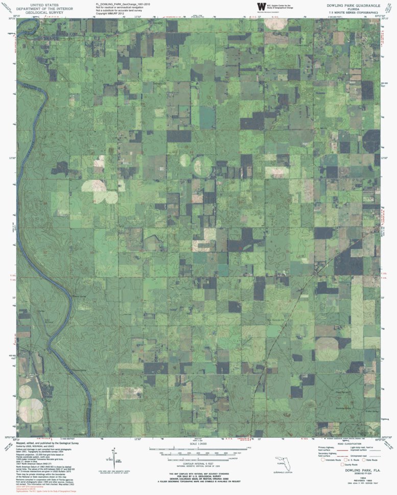 FL-DOWLING PARK: GeoChange 1951-2010 Map by Western Michigan University ...