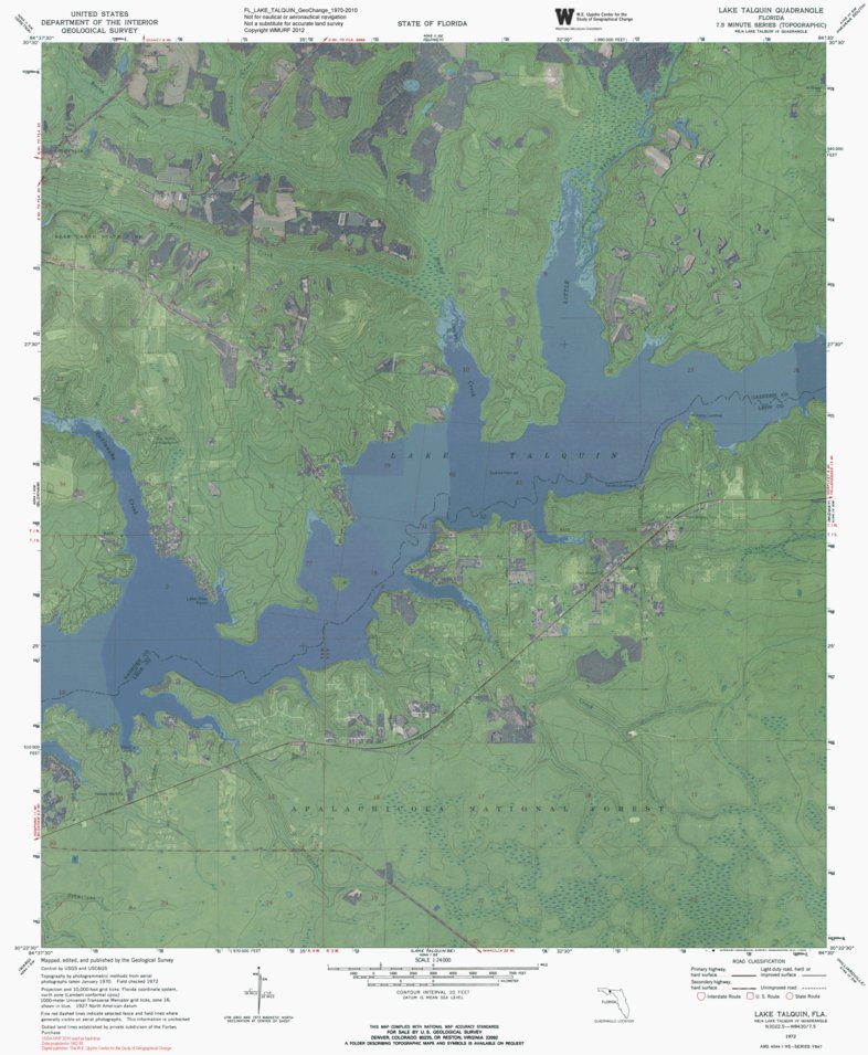 FL-LAKE TALQUIN: GeoChange 1970-2010 Map by Western Michigan University ...