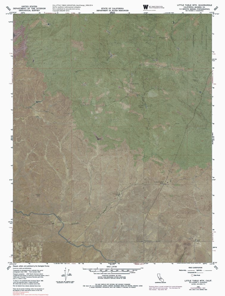 CA-LITTLE TABLE MOUNTAIN: GeoChange 1959-2014 Map by Western Michigan ...