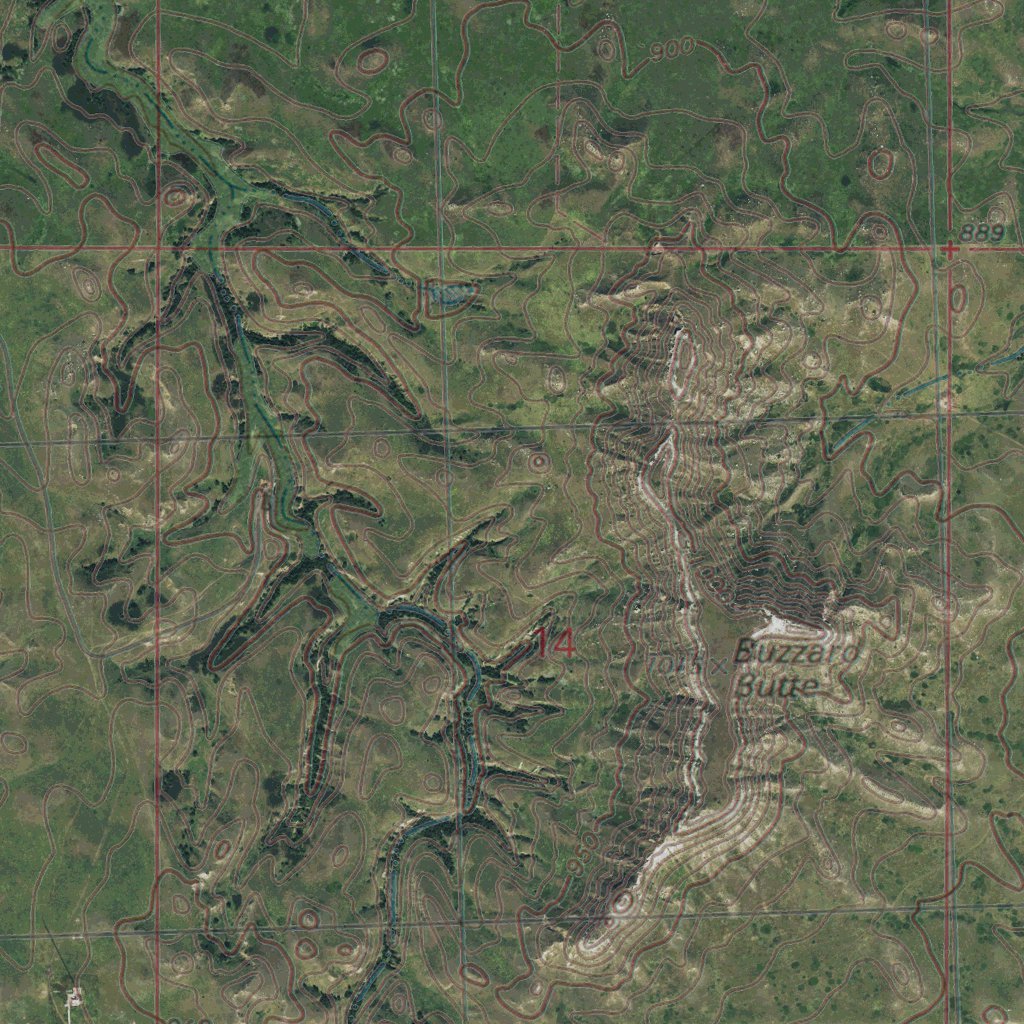 SD-BUZZARD BUTTE: GeoChange 1974-2014 Map by Western Michigan ...