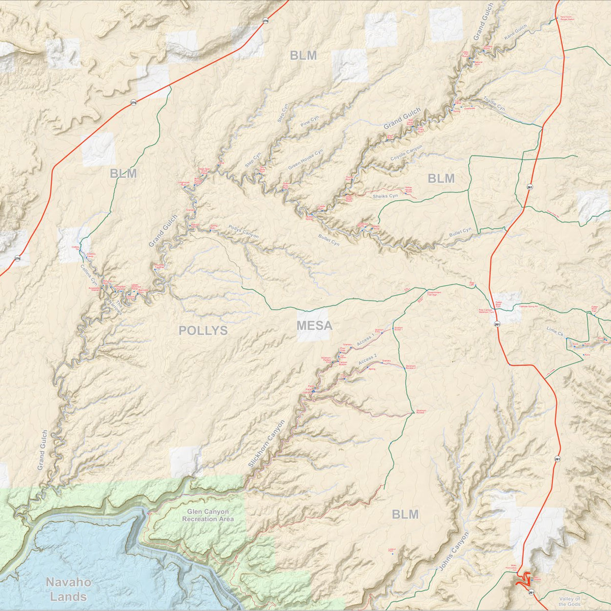 Grand Gulch Hiking Map by Santa Barbara Outdoors | Avenza Maps