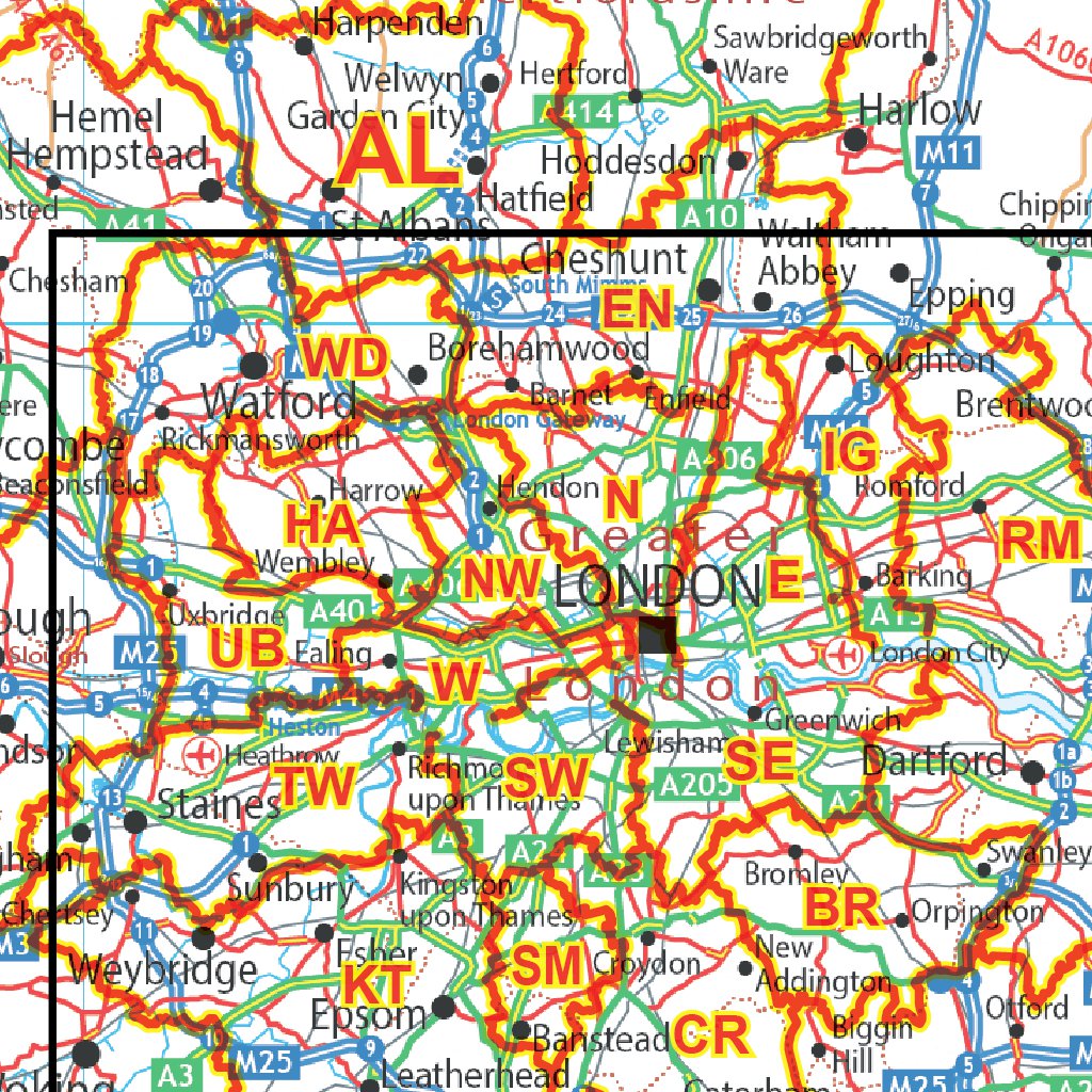 XYZ UK Postcode Areas & Roads - (AR5) Map by XYZ Maps | Avenza Maps