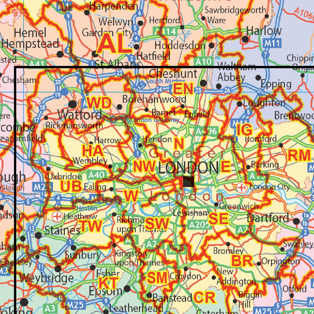 XYZ UK Postcode Area Map - (AR2) - Political by XYZ Maps | Avenza Maps