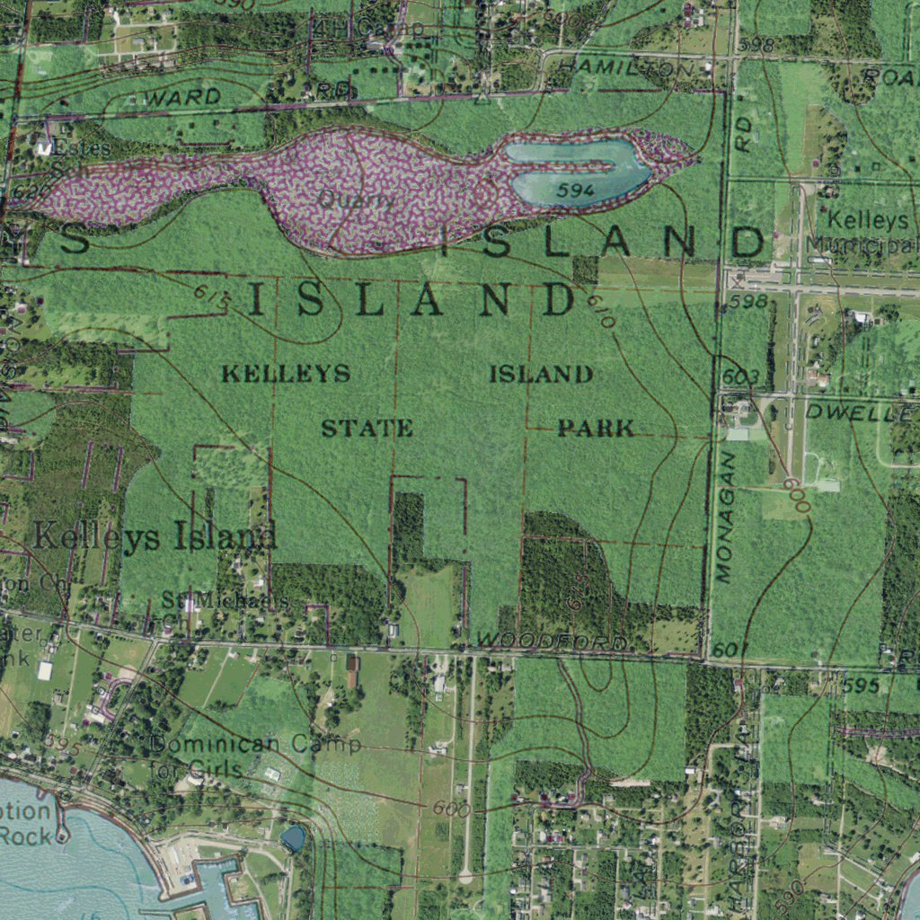 OH-Kelleys Island: GeoChange 1969-2011 Map by Western Michigan ...
