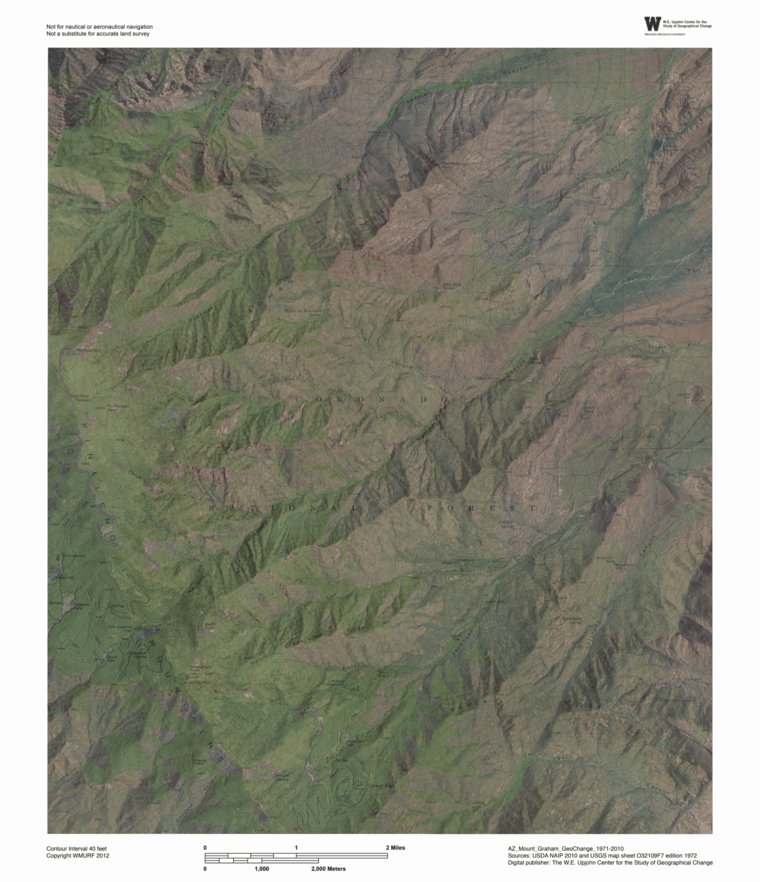 AZ-Mount Graham: GeoChange 1971-2010 Map by Western Michigan University ...