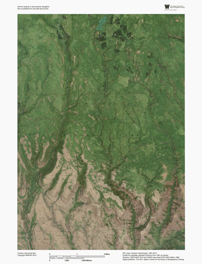 OR-Lake Penland: GeoChange 1967-2012 Map by Western Michigan University ...