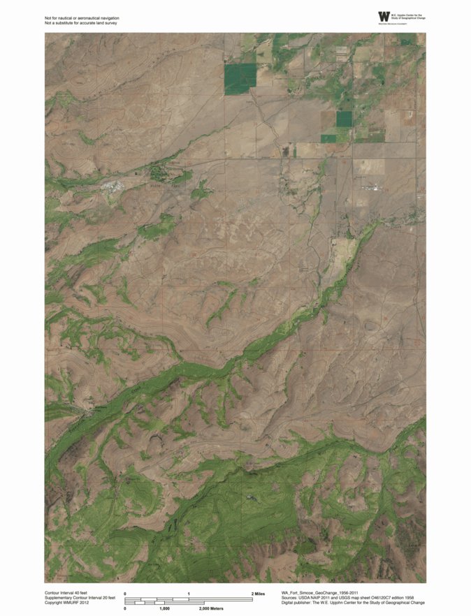 WA-Fort Simcoe: GeoChange 1956-2011 Map by Western Michigan University ...