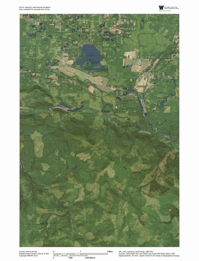 WA-Lake Lawrence: GeoChange 1990-2011 Map by Western Michigan ...
