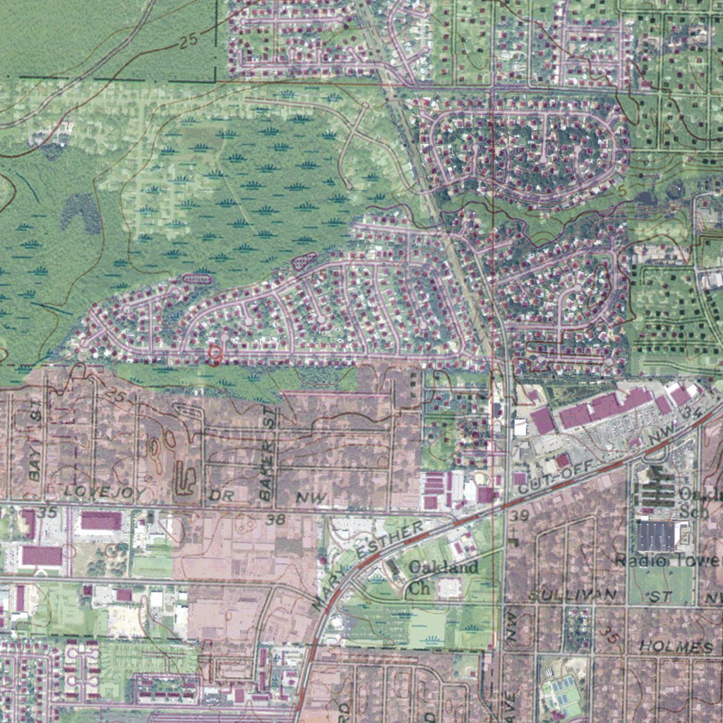 FL-Mary Esther: GeoChange 1969-2010 Map by Western Michigan University ...