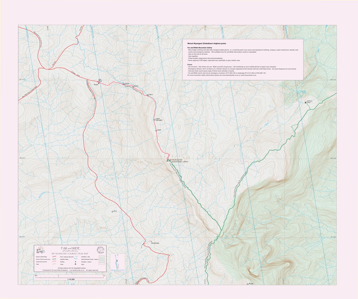 Mt Nyangani Trail Map by FAR and WIDE Zimbabwe | Avenza Maps