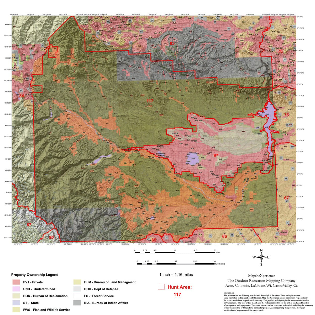 Wyoming Antelope Hunt Area 117 - Hunt Wyoming Map by Map the Xperience ...
