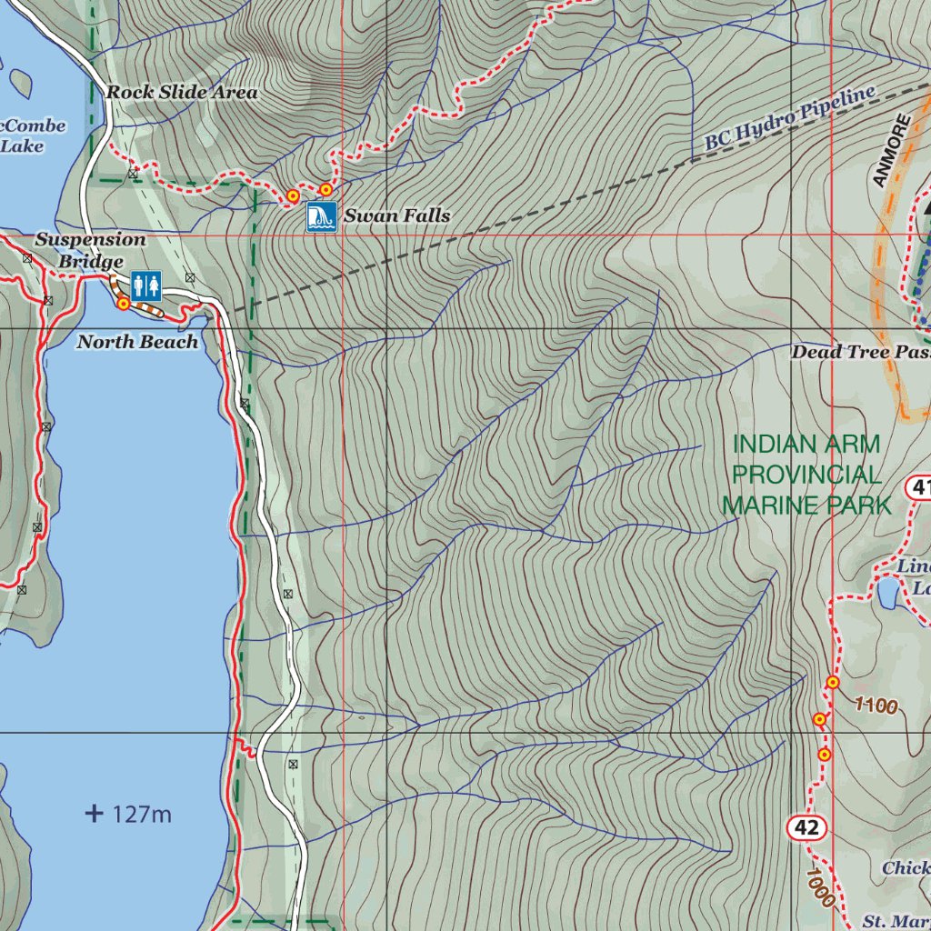Tri-Cities Hiking and Biking Map (West Sheet) by Canadian Map Makers ...