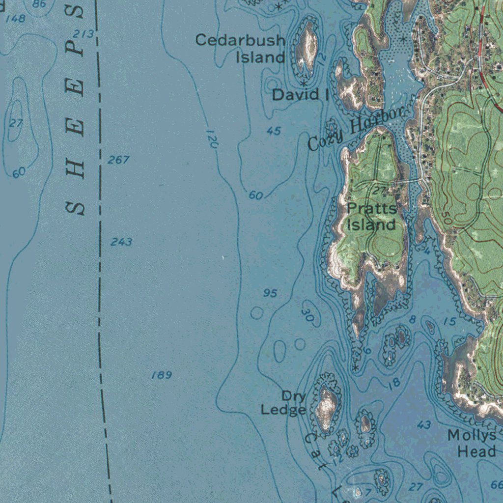 ME-Boothbay Harbor: GeoChange 1967-2009 Map by Western Michigan ...