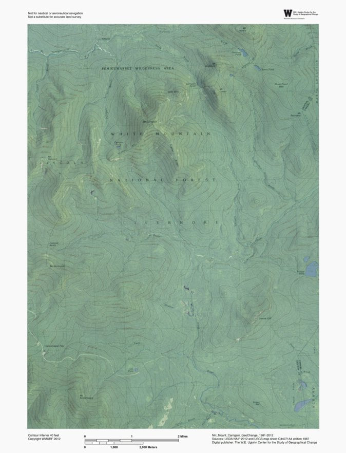 NH-Mount Carrigain: GeoChange 1981-2012 Map by Western Michigan ...