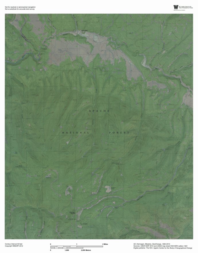AZ-Hannagan Meadow: GeoChange 1984-2010 Map by Western Michigan ...