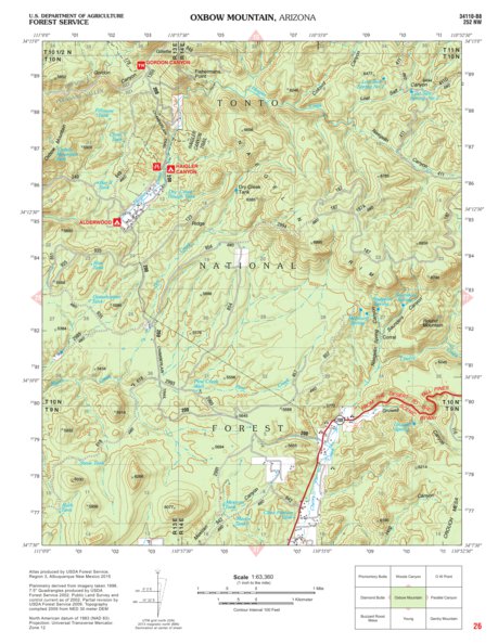 Tonto National Forest Quadrangle: OXBOW MOUNTAIN Map by US Forest ...
